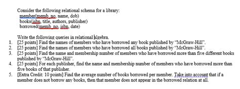 Solved Consider The Following Relational Schema For A Chegg
