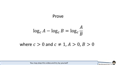 prove loga logb log a b youtube