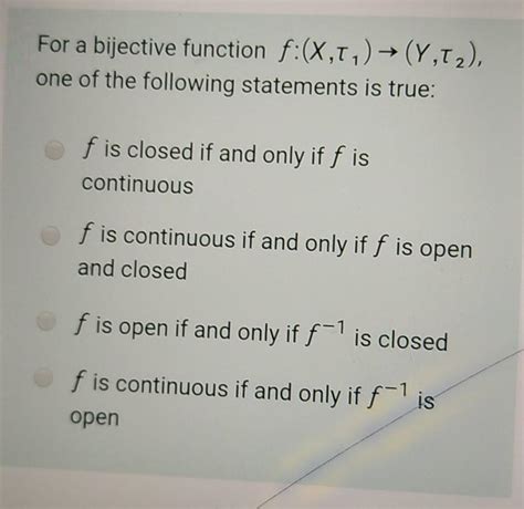 solved for a bijective function f x 1 → y 72 one of
