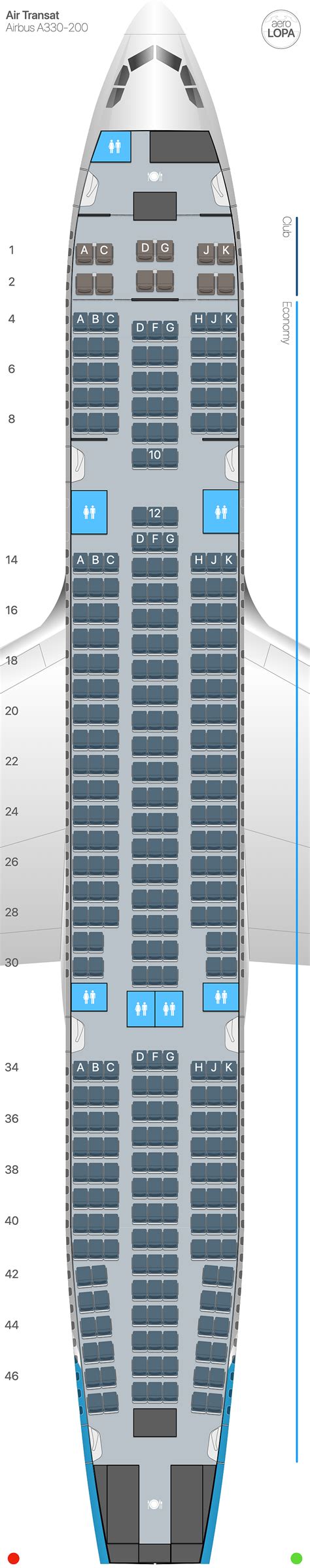 Ts Airbus A330 200 Type 1 Aerolopa Detailed Aircraft Seat Plans