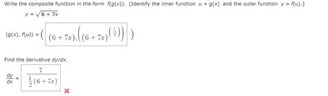 Solved Write The Composite Function In The Form Fgx