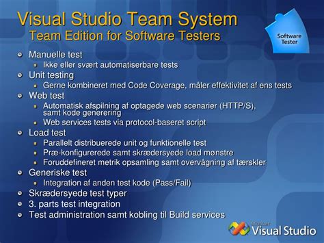 PPT Testing Med Visual Studio Team System For Software Testers PowerPoint Presentation ID