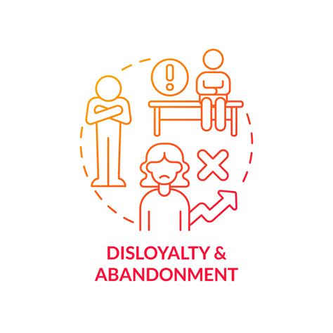 Disloyalty And Abandonment Red Gradient Concept Icon Mental Health