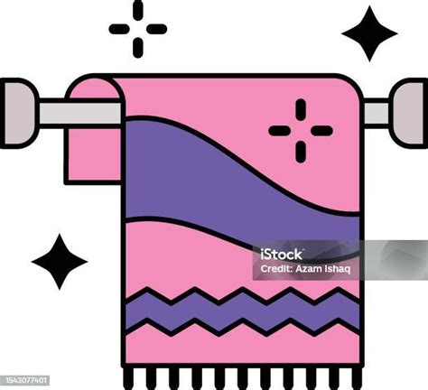 수건 레일 벡터 색상 디자인 하우스키핑 기호 사무실 관리인 기호 포터 또는 클렌저 장비 스톡 일러스트레이션 청소된 욕실 수건 개념 가정 생활에 대한 스톡 벡터 아트 및 기타