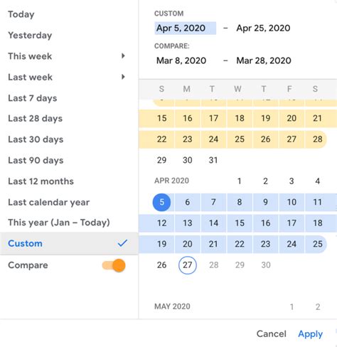 best practices for comparing date ranges idimension