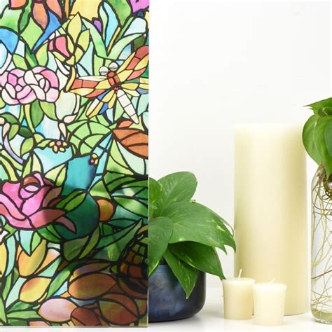 Dc Fix 18 In X 79 In Stained Glass Applique Window Film 2 Pack At