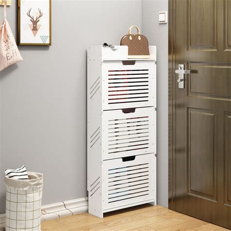Outdoor Ultra Thin Tipping Bucket Shoe Cabinet Is Small Narrow And