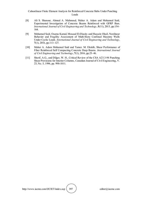 Nonlinear Finite Element Analysis For Reinforced Concrete Slabs Under Punching Loads Pdf