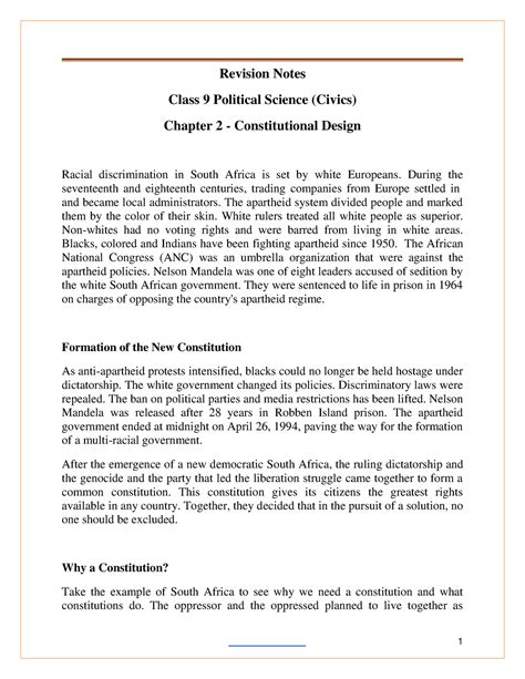 Cbse Class 9 Political Science Civics Chapter 2 Notes