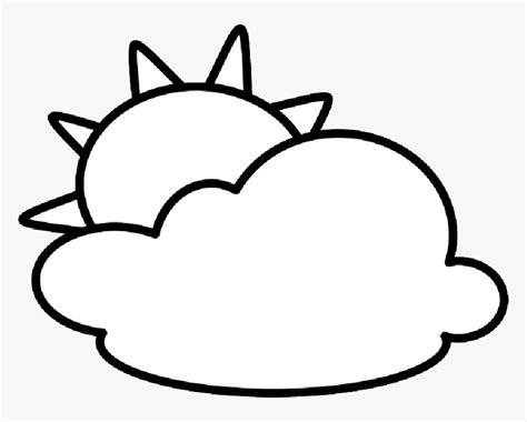 Sun And Clouds Clipart Black And White Png Download Sunny Clipart