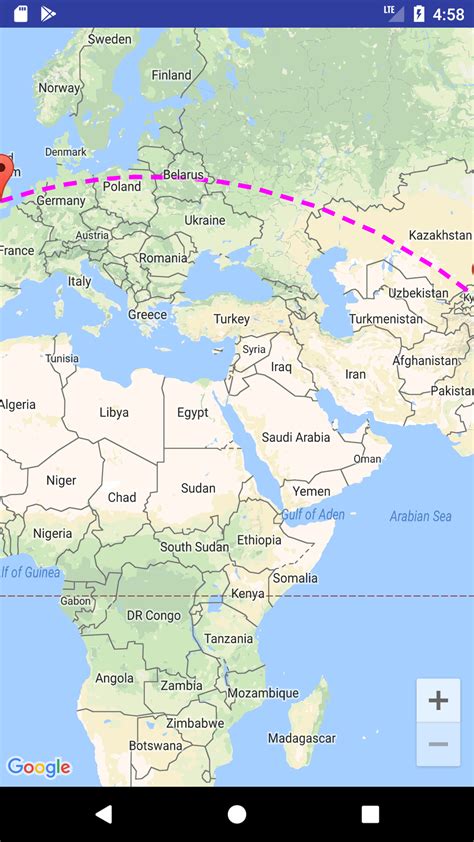 Android Draw ARC Polyline In Google Map Stack Overflow