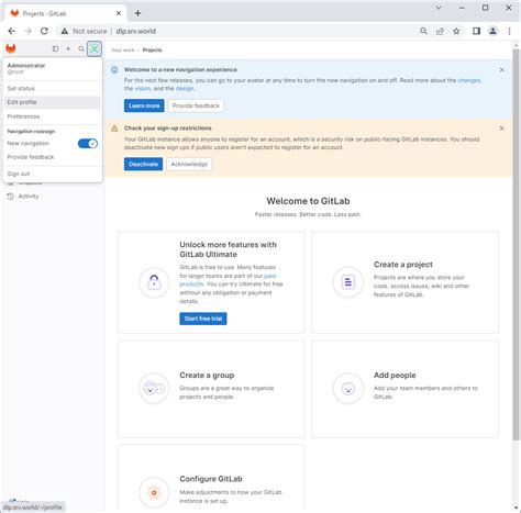 Debian Bookworm GitLab Install Server World