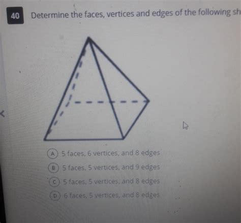 Solved Determine The Faces Vertices And Edges Of The Following Sh Faces Vertices And