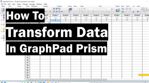 How To Transform Data In Graphpad Prism Youtube
