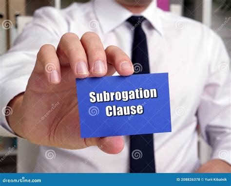 Business Concept About Subrogation Clause With Sign On The Piece Of