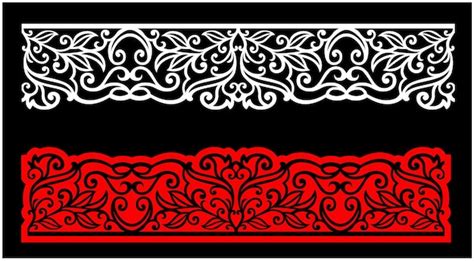 Set Panel Dinding Dekoratif Desain Jali Pola Cnc Pola Pemotongan Laser Router Cnc Vektor Premium