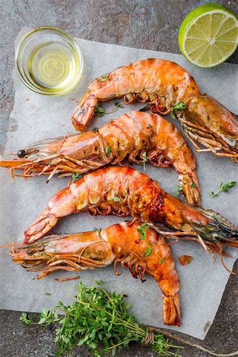 Grilled Tiger Prawn Sushi Japanese Or Korean Roll With Different Fresh