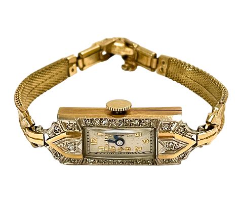 Vintage 14k Solid Gold Ladies Bulova 24 Diamond Watch Working At 1stdibs