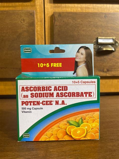 Ascorbic Acid As Sodium Ascorbate Poten Cee Na 500mg Capsule 10