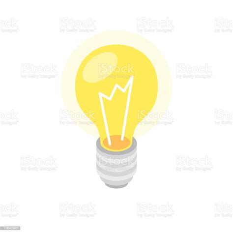 전구 등각 투영 아이콘입니다 아이디어 개념입니다 벡터 그림입니다 3차원 형태에 대한 스톡 벡터 아트 및 기타 이미지 3차원 형태 개념 다중 색상 Istock
