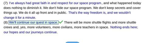 Which Details In Paragraphs 7 And 8 Of The Speech Refine The Central