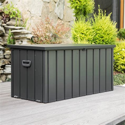 Wondrous Iconic Modern 4941 W Steel Lockable Deck Box With Wheels In