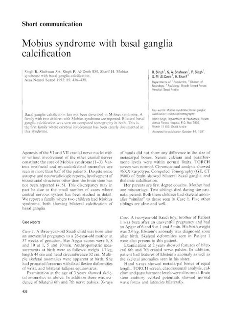 Pdf Mobius Syndrome With Basal Ganglia Calcification Dokumen Tips