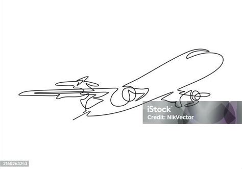 한 줄로 그리는 비행기 차량 개념입니다 연속 선 그리기 디자인 그래픽 벡터 일러스트 레이 션입니다 관광에 대한 스톡 벡터 아트 및 기타 이미지 Istock