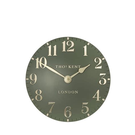 Thomas Kent 12 Arabic Lichen Green Wall Clock Aldiss