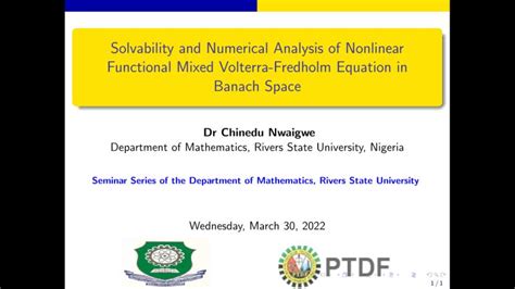 Chinedu Nwaigwe Ph D On Linkedin This Is A Talk I Gave In My Department This Morning It Is An