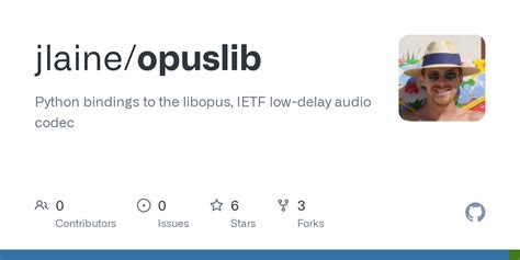 Github Jlaineopuslib Python Bindings To The Libopus Ietf Low Delay