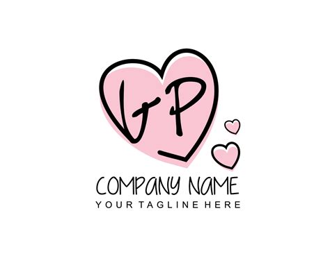 Initial Gp With Heart Love Logo Template Vector 20087896 Vector Art At