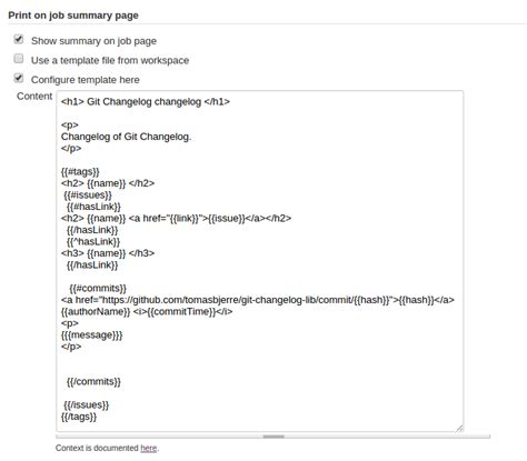 Jenkins Git Changelog Plugin