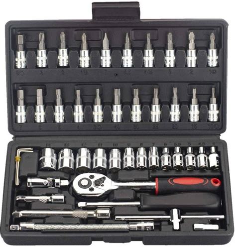 Afflatus Socket Set Socket Tools Wrench Set Box Hand Tool Kit 46 In 1 Goti Tools Set Socket Set