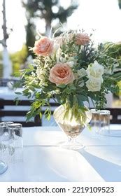 Wedding Desk Flower Venue Stock Photo 2219109517 Shutterstock
