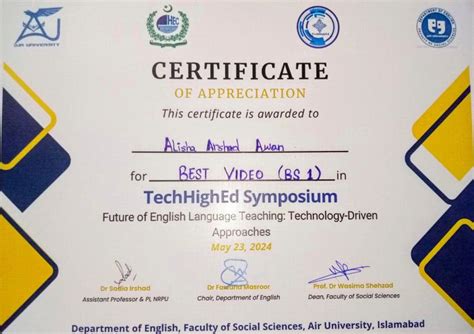 Alisha Arshad Awan On Linkedin Airuniversity Deptofenglish