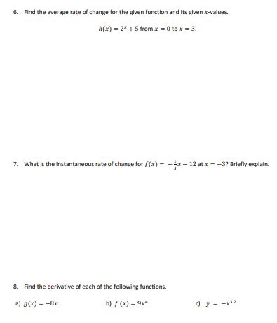 Solved Find The Average Rate Of Change For The Given Chegg