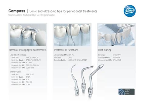 Compass Sonic And Ultrasonic Tips For Periodontal Treatments Komet