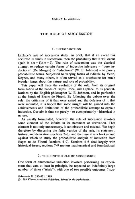 PDF The Rule Of Succession