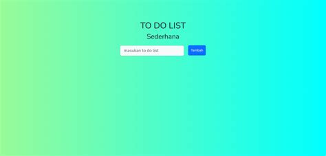 GitHub Ahmadubaidillah To Do List Sederhana To Do List Sederhana