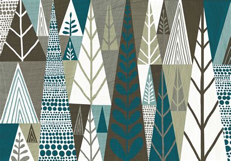 Geometric Forest Abstract Wallpaper Custom Fit Walls Forever
