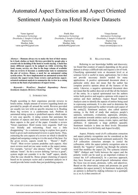 Pdf Automated Aspect Extraction And Aspect Oriented Sentiment