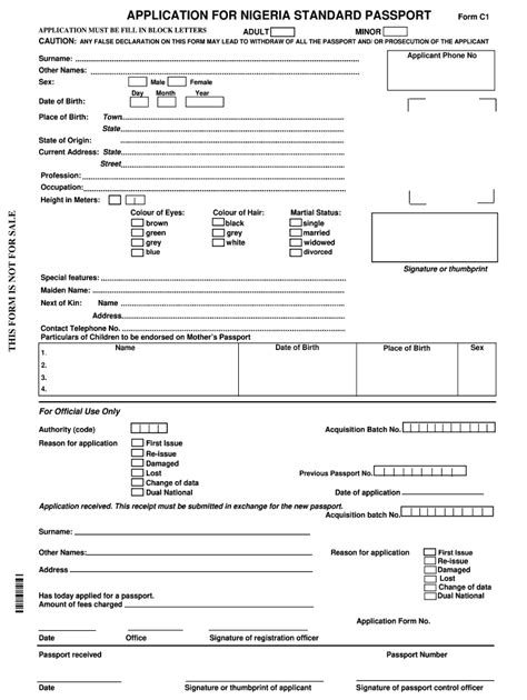 Nigerian Passport Renewal Application Form Uk Printable Form 2024