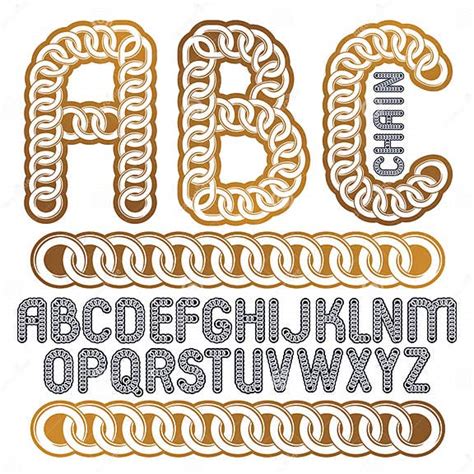 Vector Type Font Script From A To Z Capital Decorative Letters Stock