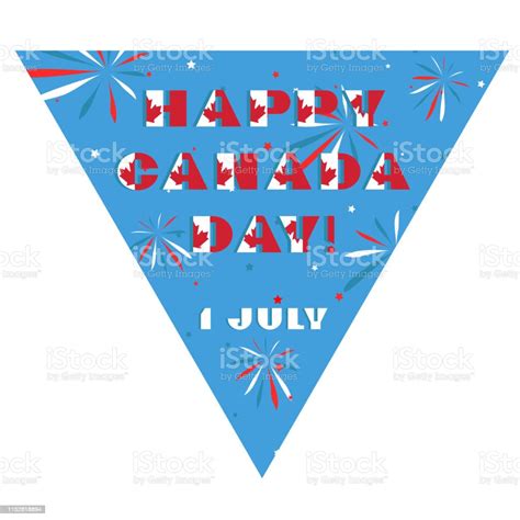 해피 캐나다 데이 카드 축 하 디자인 전단지 배너 국기 레드와 화이트 컬러 현대 타이포 그래피와 패턴 반사 불꽃 파란색 배경에 1867년에 대한 스톡 벡터 아트 및 기타