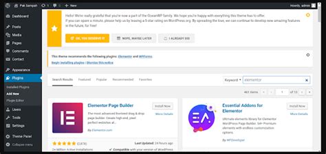 Cara Melakukan Instalasi Plugin Elementor Yaitu