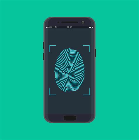 Electronic Fingerprint On Pass Scanning Mobile 35883458 Vector Art At