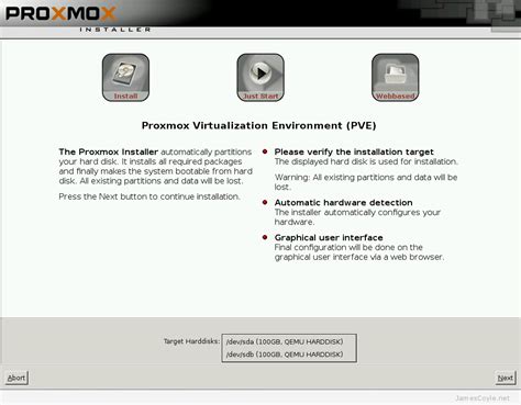 Install Proxmox JamesCoyle Net Limited
