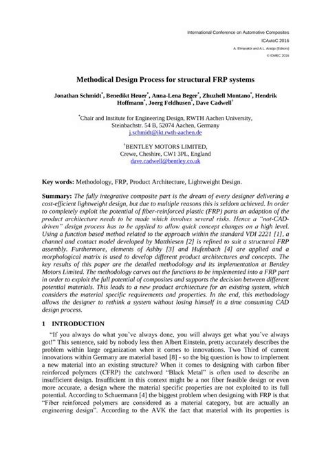 Pdf Methodical Design Process For Structural Frp Systems · The End Map The Product