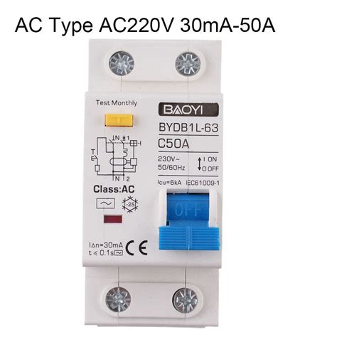 Mcb Rccb Rcd Type A Ac Rcbo Dpnl Residual Current Circuit Breaker